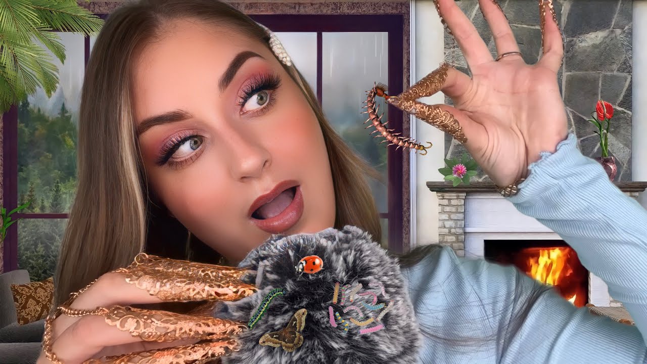 ASMR🐞 Bugs Searching & Plucking (Mouth Sounds, Inaudible Whispering ...