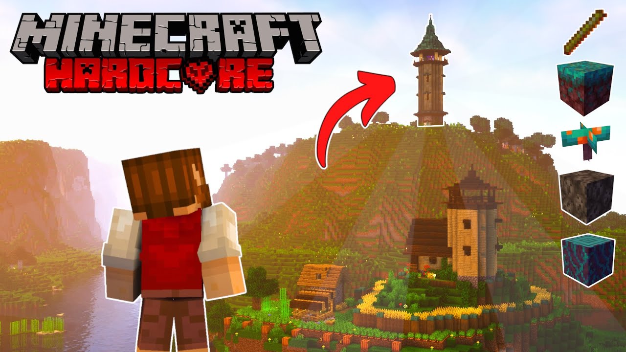 I Built an EPIC PORTAL TOWER in Minecraft Hardcore - YouTube