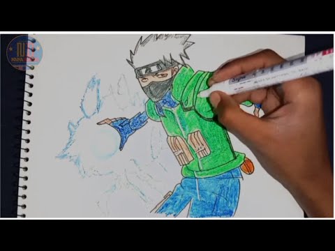 How to draw kakashi using chidori_naruto Anime character drawing step ...
