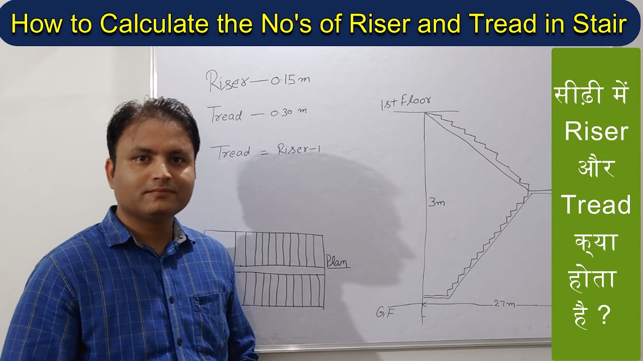 How to Calculate the Numbers of Riser and Tread in Staircase | सीढ़ी ...