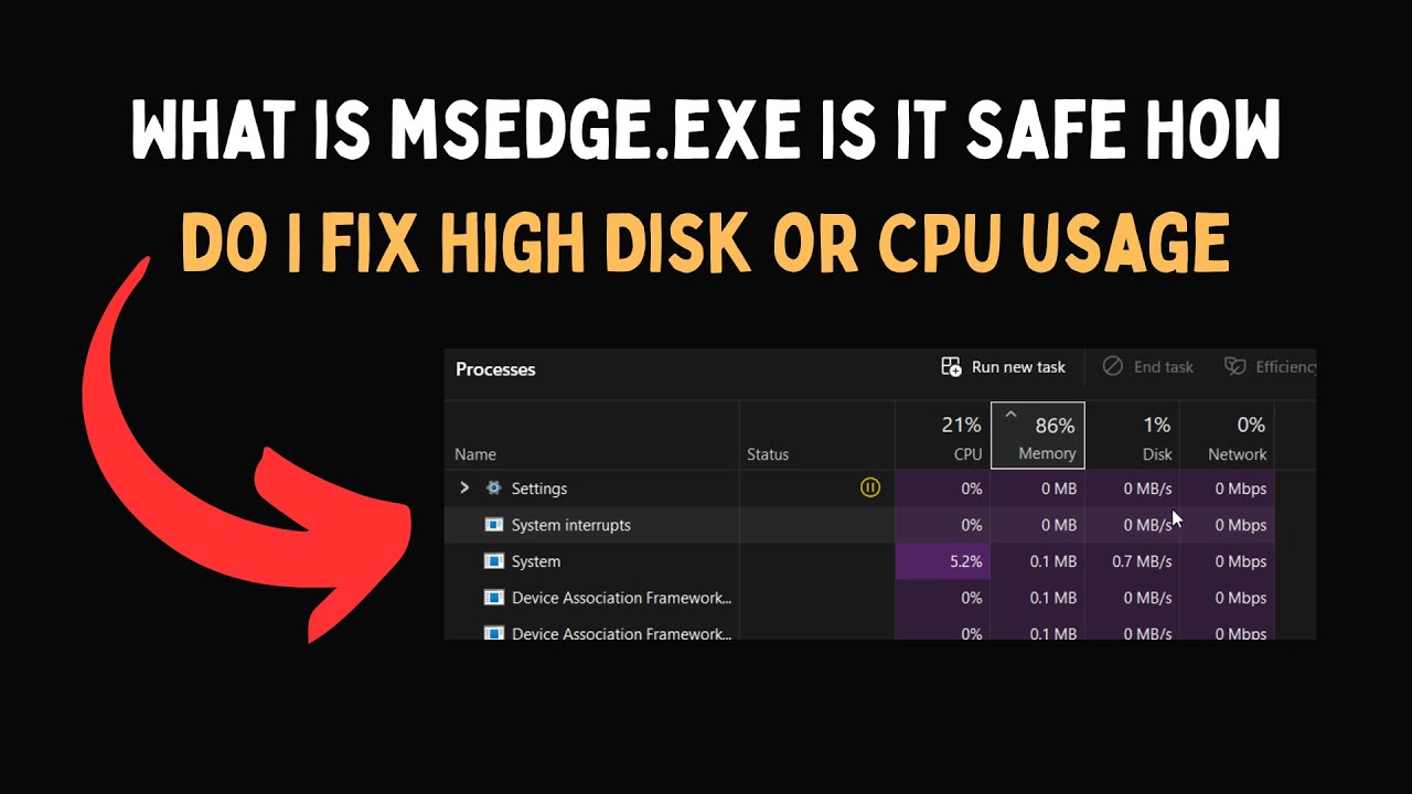 What is msedge exe Is it Safe How do I fix high Disk or CPU usage - YouTube