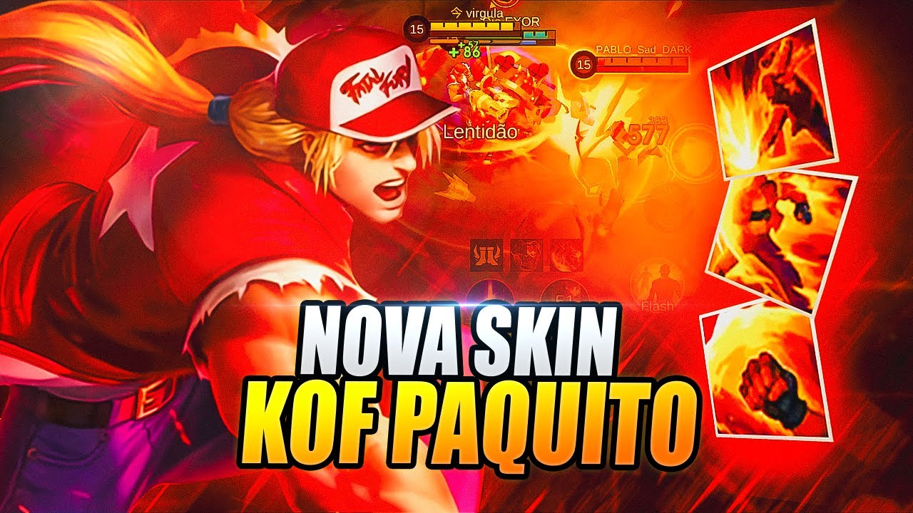 JOGUEI COM A NOVA SKIN KOF DO PAQUITO - YouTube