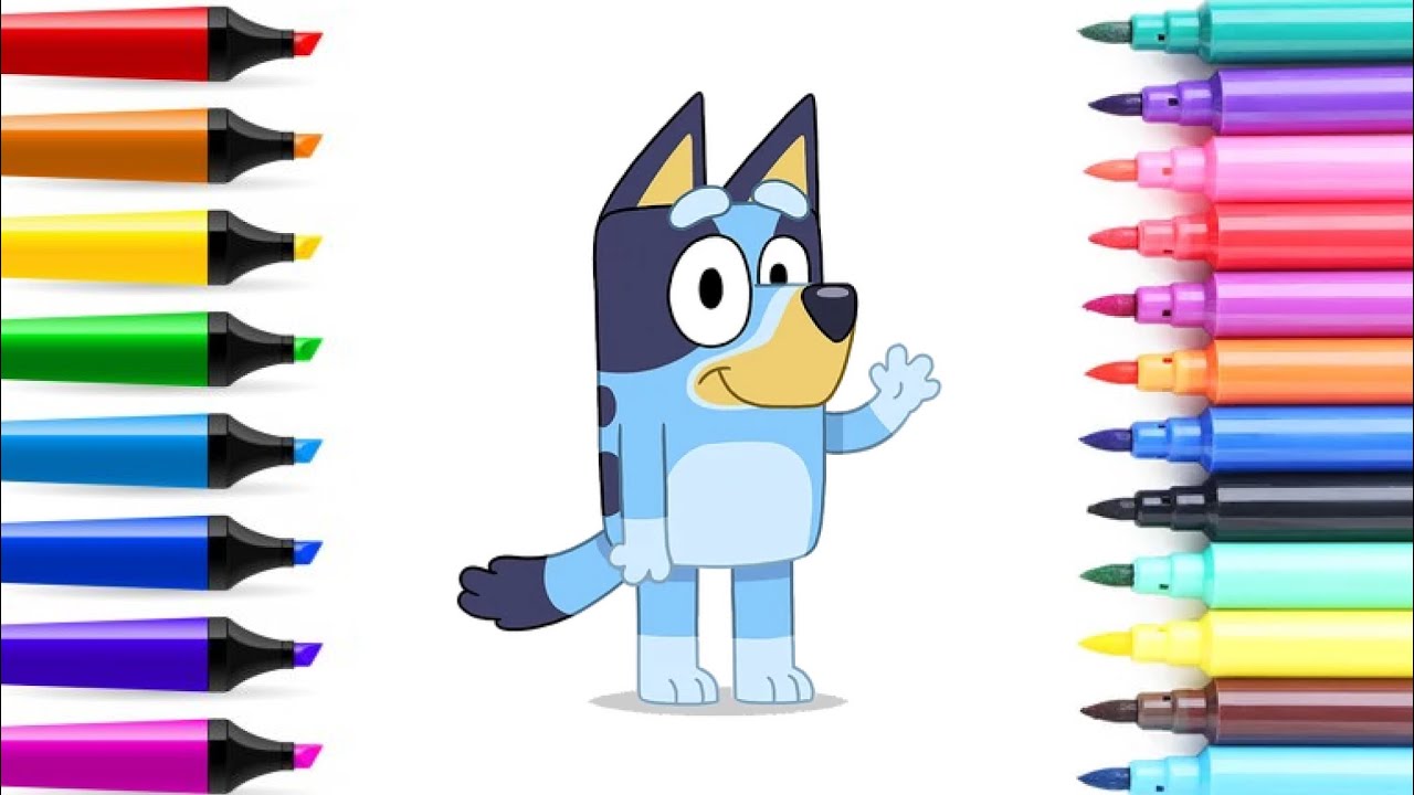 How to draw Bluey easy step by step - YouTube