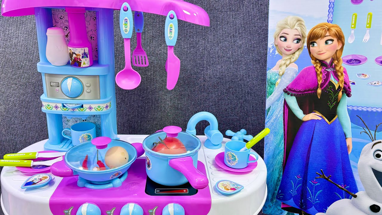 8 Minutes Satisfying with Unboxing Cute Princess Elsa Kitchen Playset ...