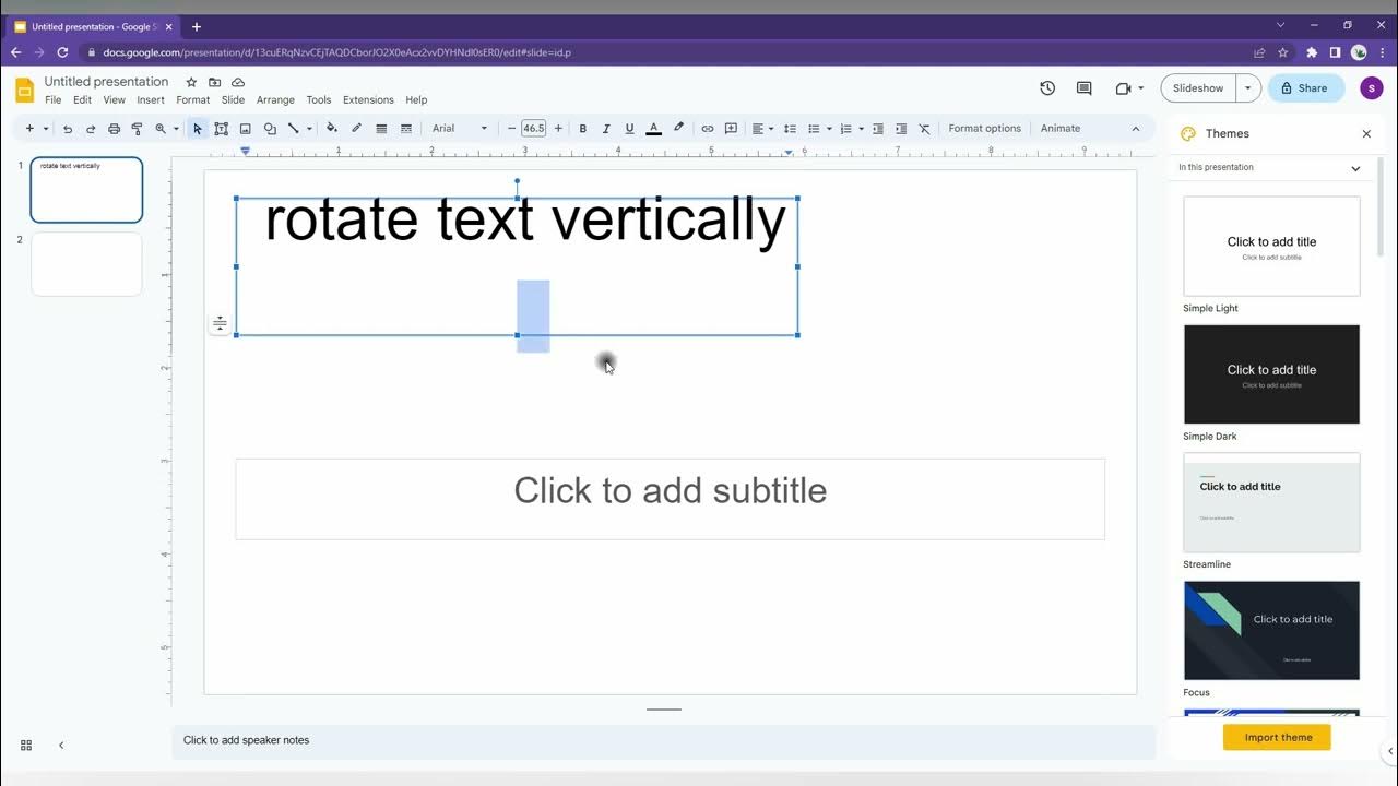 How to rotate text vertically in Google Slides - YouTube