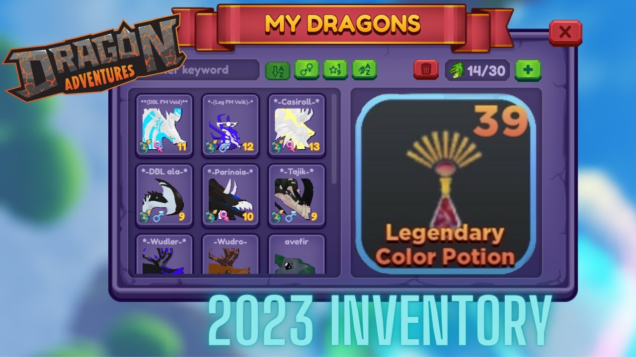 2023 Inventory (Roblox Dragon Adventures) - YouTube