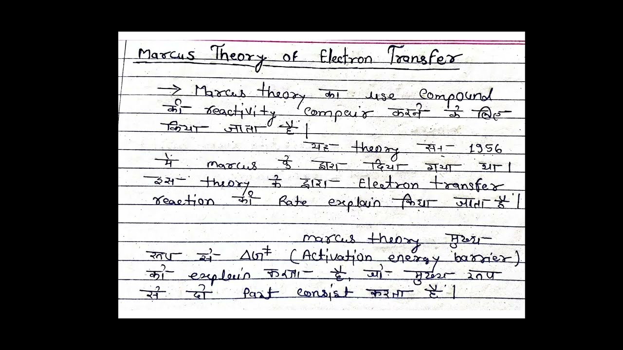 Marcus theory of electron transfer reaction in hindi | Hindi Notes ...