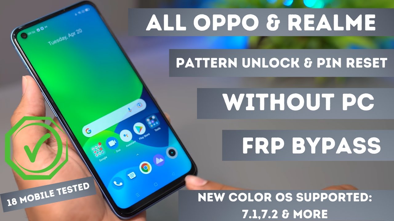 All Realme & Oppo Pattern Unlock & Frp Bypass Without PC | Working ...