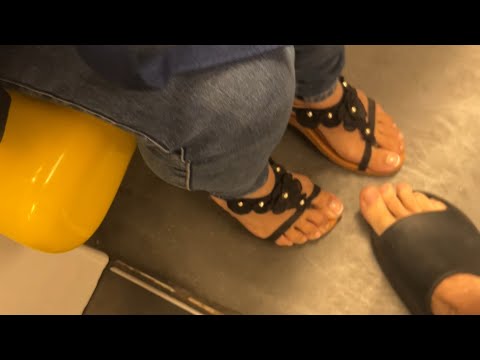 Sandals in the train 