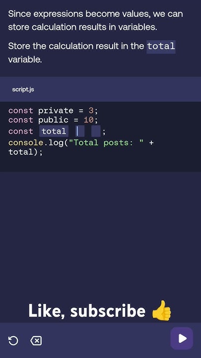 Day-28 Learn to store the calculation in total variable. #javascript# ... Day-28 Learn to store the calculation in total variable. #javascript# ...