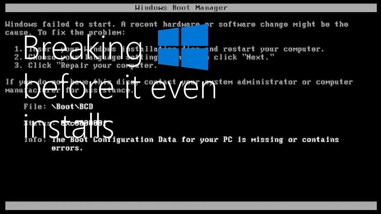 Breaking Windows 10 before its even installed! - YouTube