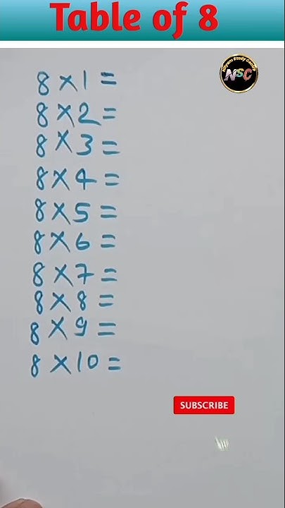 Easy way to Learn Table of 8 / Multiplication Table of 8 /8 ka table # ...
