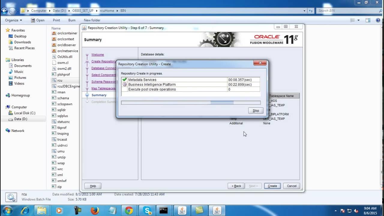 Create Oracle RCU on Windows for OBIEE - YouTube