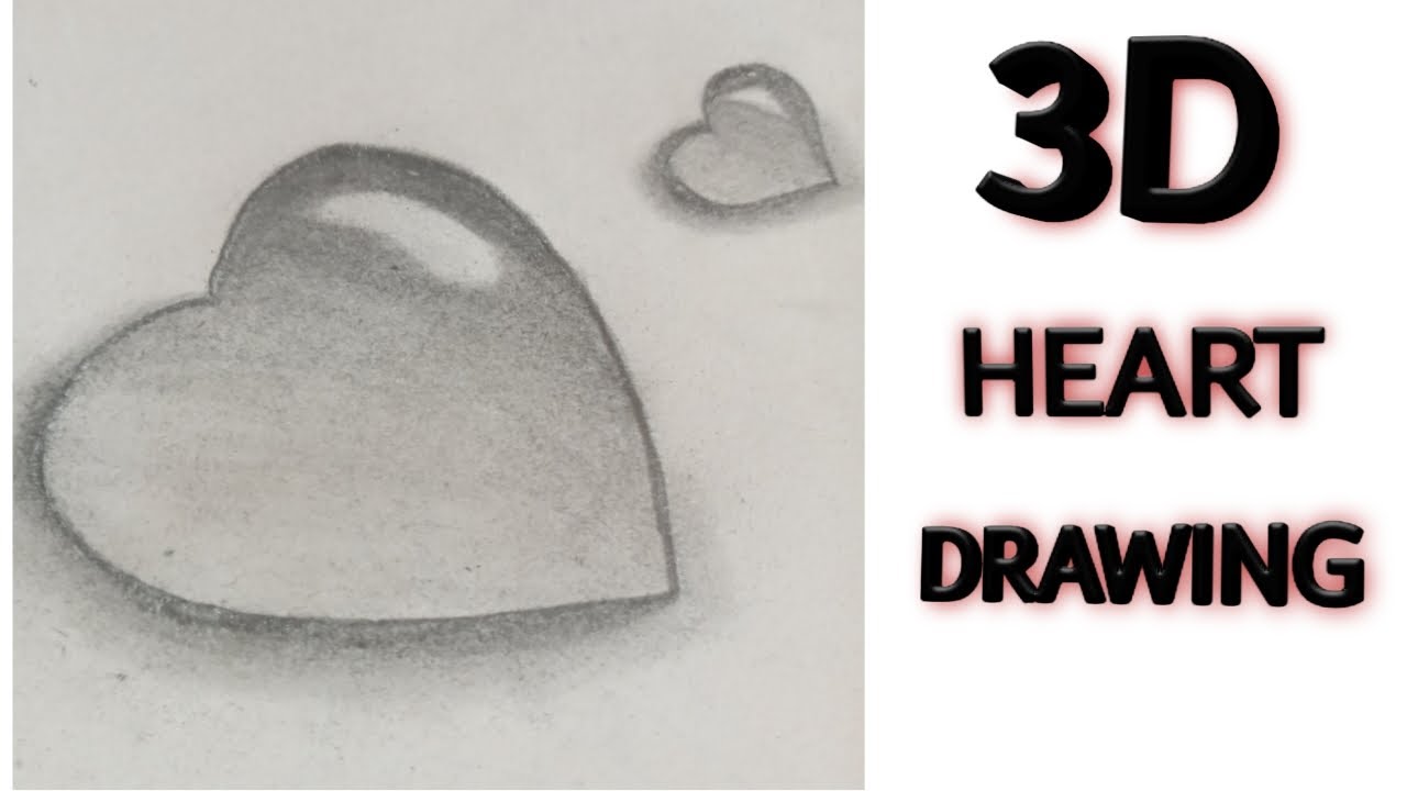 3d drawing | Heart | Easy for beginners | Art By Sameem - YouTube
