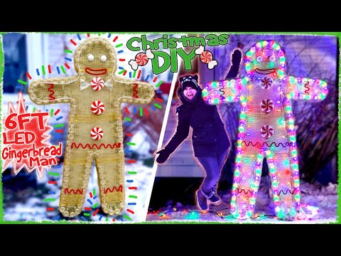 DIY Life-Size GINGERBREAD MAN Tutorial! Lighted Christmas Outdoor Decor ...