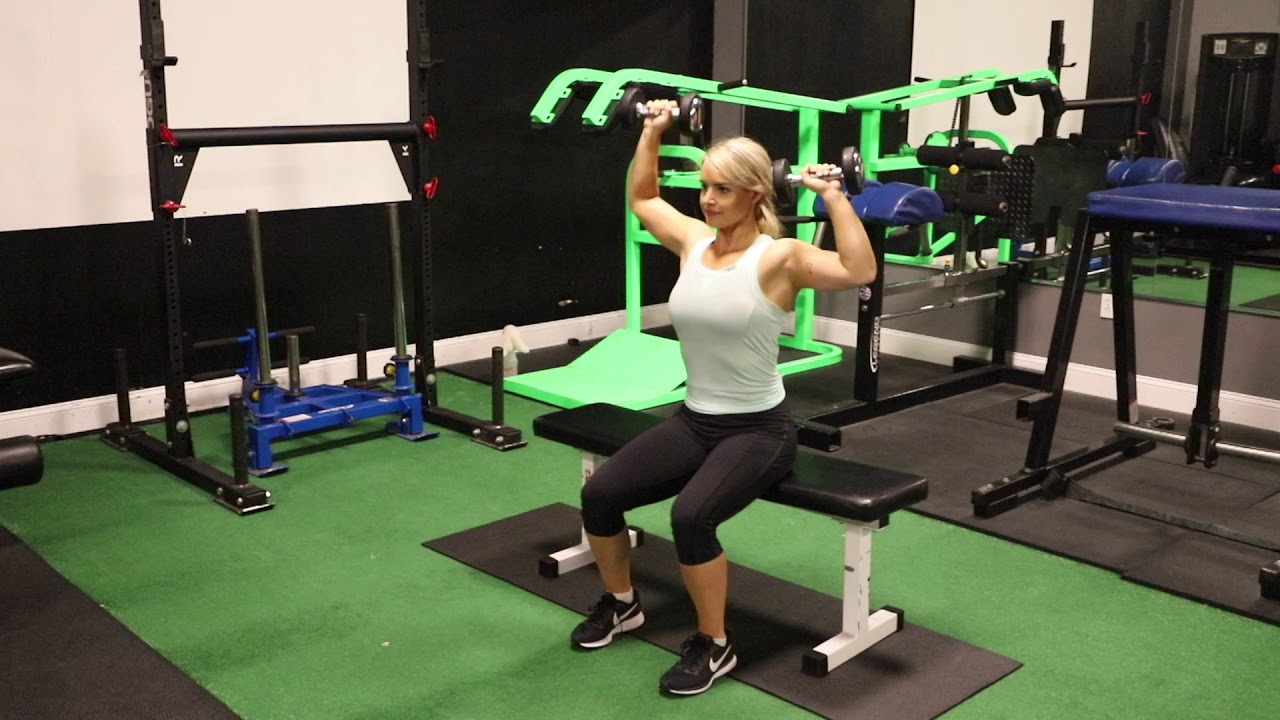 Dumbbell Seated Isometric Overhead Press Tutorial - YouTube