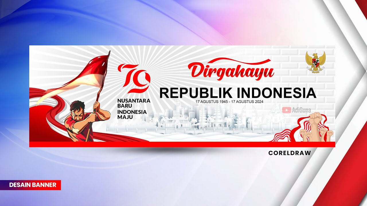 Ide Desain bikin Banner Spanduk HUT RI 79 yang unik dan keren - YouTube