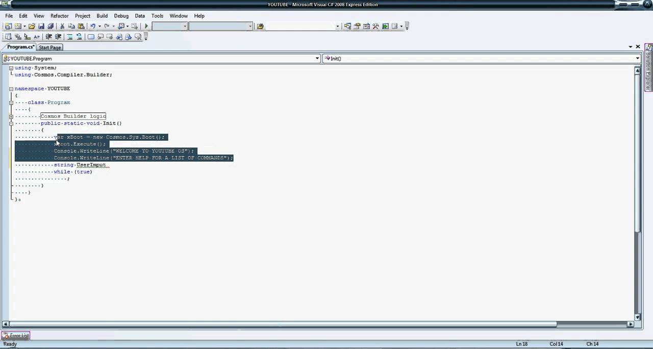 Cosmos OS Tutorial 1 - Basic Text Input and Output - YouTube