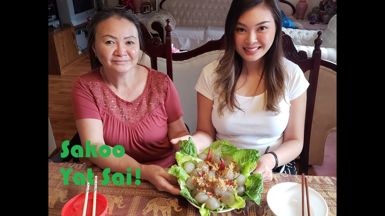 How to make Sakoo Yat Sai (Lao Stuffed Tapioca Balls) - YouTube