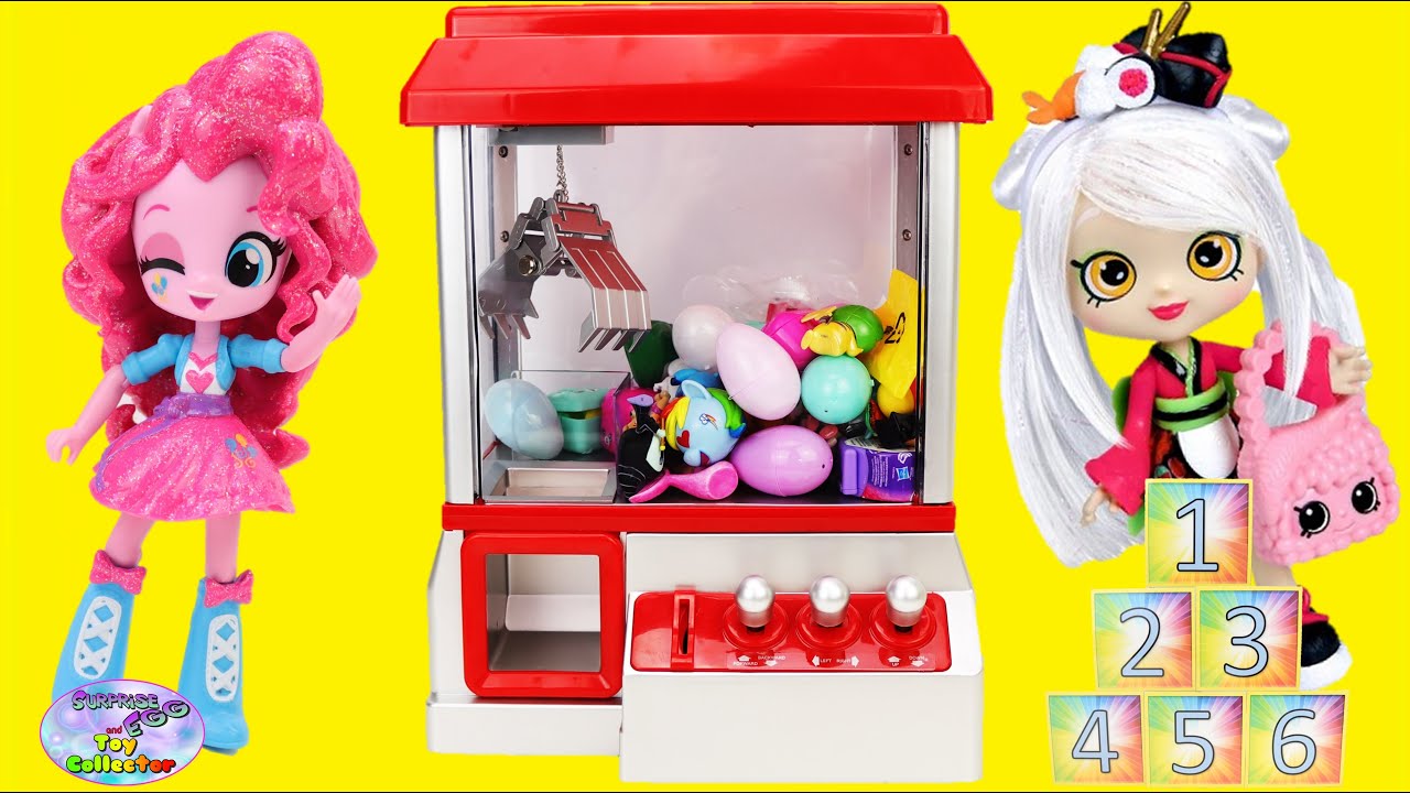CLAW MACHINE Surprise Toys Eggs Crane Game Pinkie Pie Sara Sushi ...