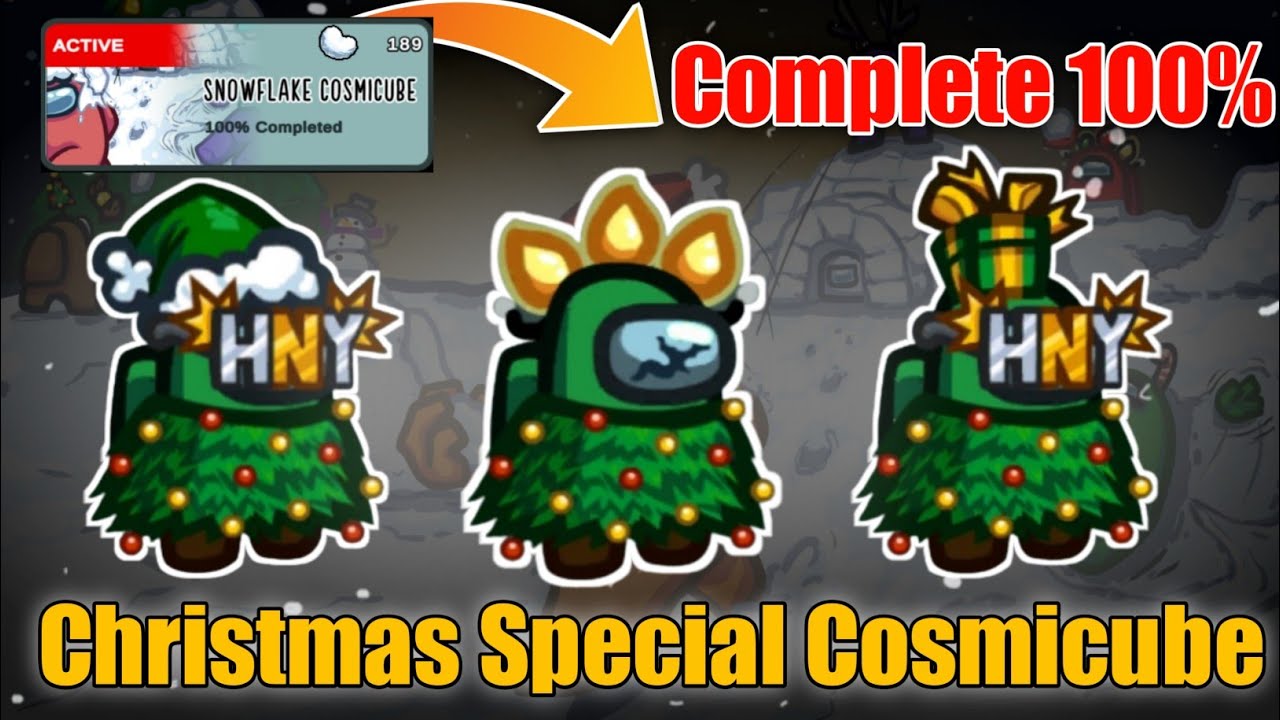 Among us New Snowflake Cosmicube - I completed 💯% - YouTube