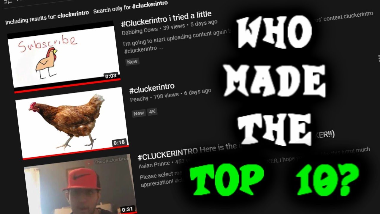 Here are the top 10 Clucker intros... - YouTube