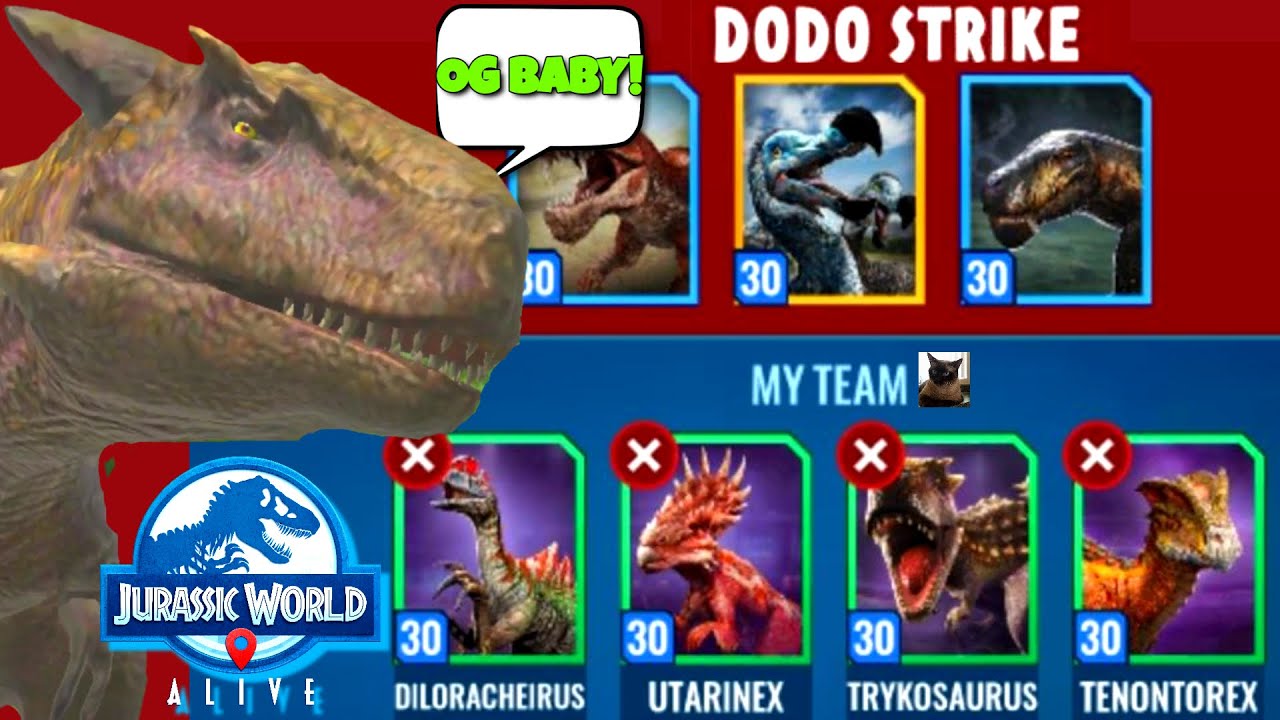 Dodo Boss vs Trykosaurus & OG Friends | Jurassic World Alive - YouTube