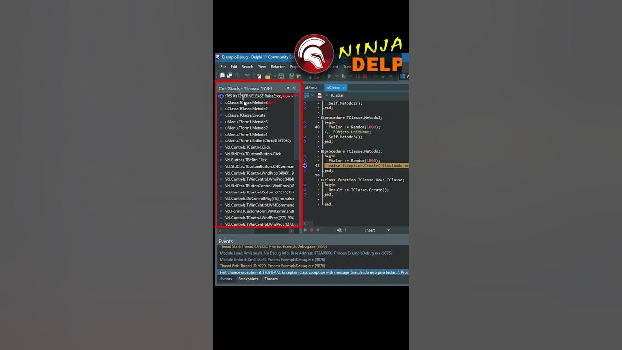 Como Investigarlocalizar Um Bug Erro No Delphi Call Stack Delphiiniciantes Dicasdelphi