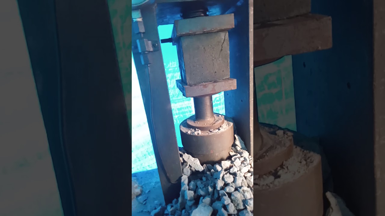CONCRETE CUBE COMPRESSION TESTING BY CALIBRATION MECHINE - YouTube