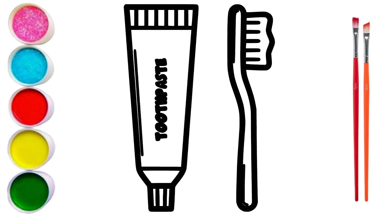 How to draw Toothbrush / Simple and Easy Drawing / Drawing Video ...