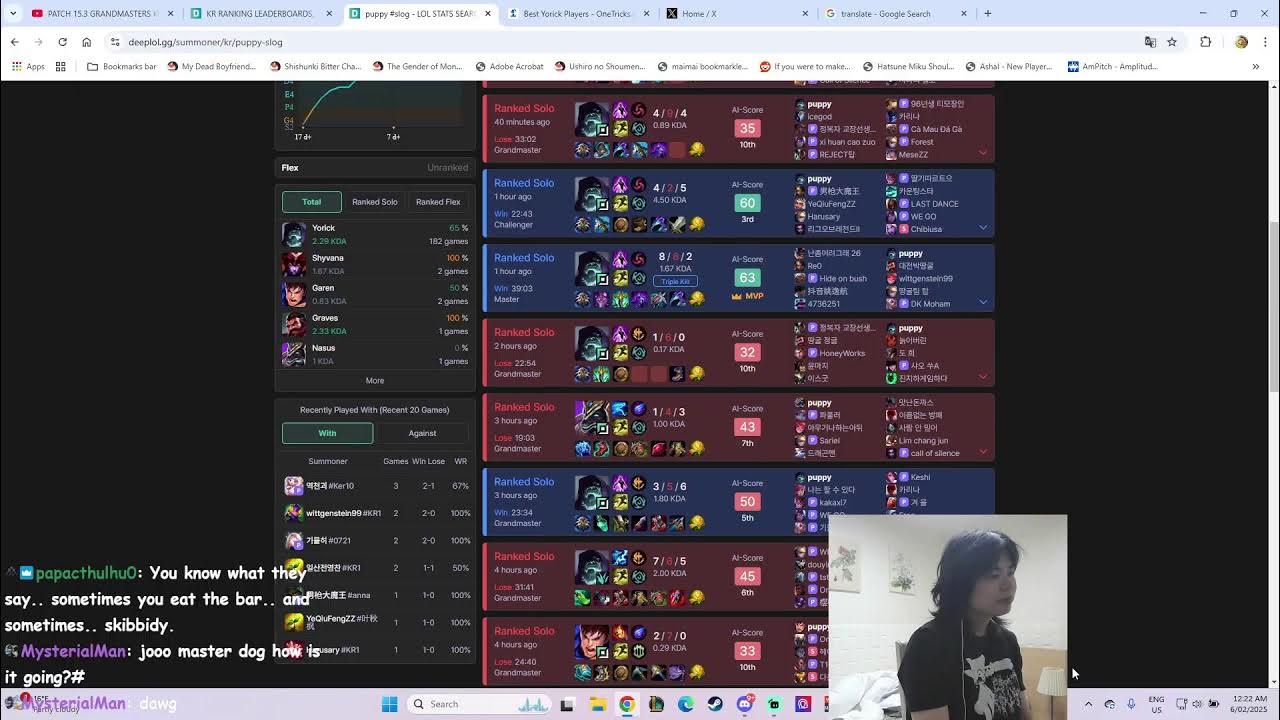 PATCH 15.3 GRANDMASTERS KOREA YORICK. 6 GAMES FROM CHALLENGER. yorick bugfixes :D - YouTube