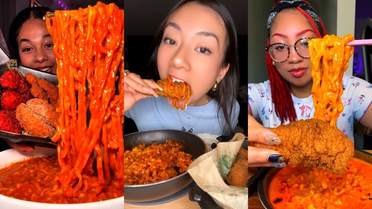 BULDAK RAMEN TikTok ASMR mukbang compilation! - YouTube