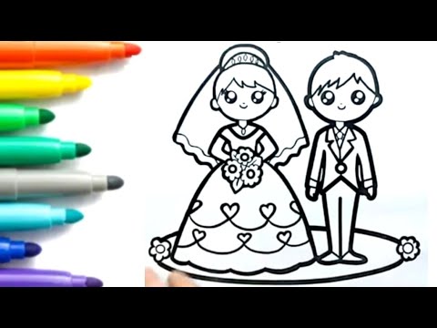 How to draw bride and groom step by step very easy drawing for ...