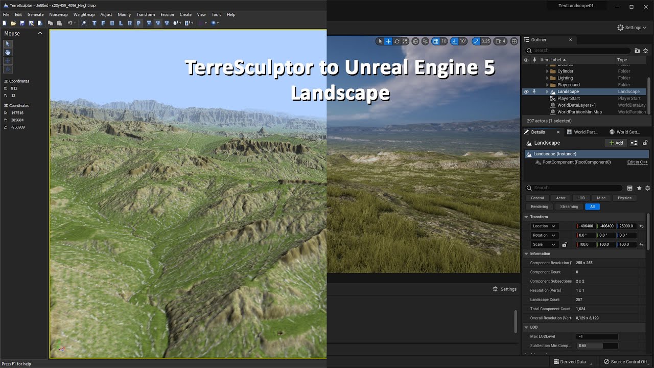 TerreSculptor to Unreal Engine 5 Landscape - YouTube