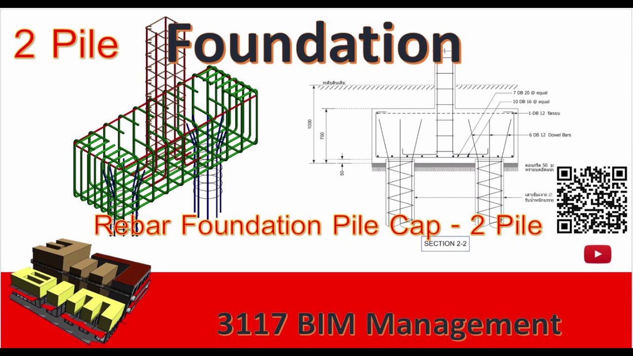 Foundation Pile cap 2 Pile - YouTube