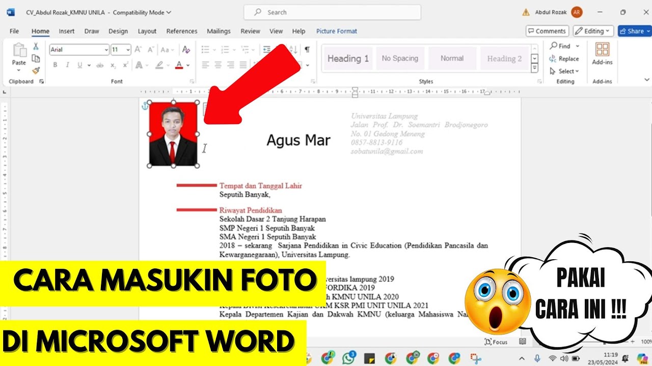 Cara Memasukkan Foto ke Microsoft Word yang Benar - YouTube