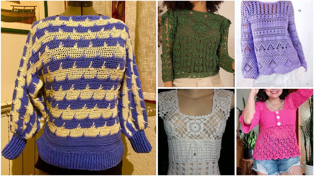 Most beautiful crochet cotton thread 🧵 fancy top/cute colourful top ...