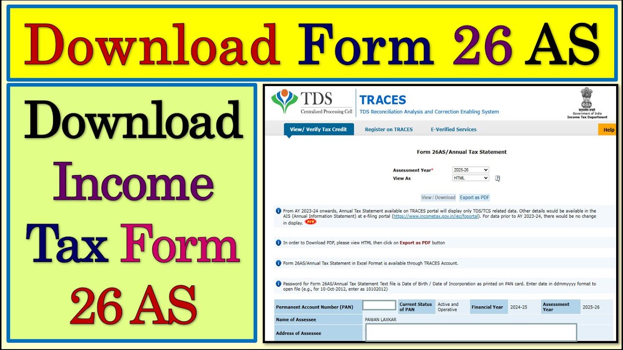 How To Download Form 26AS From Income Tax Website | Download Form 26AS ...