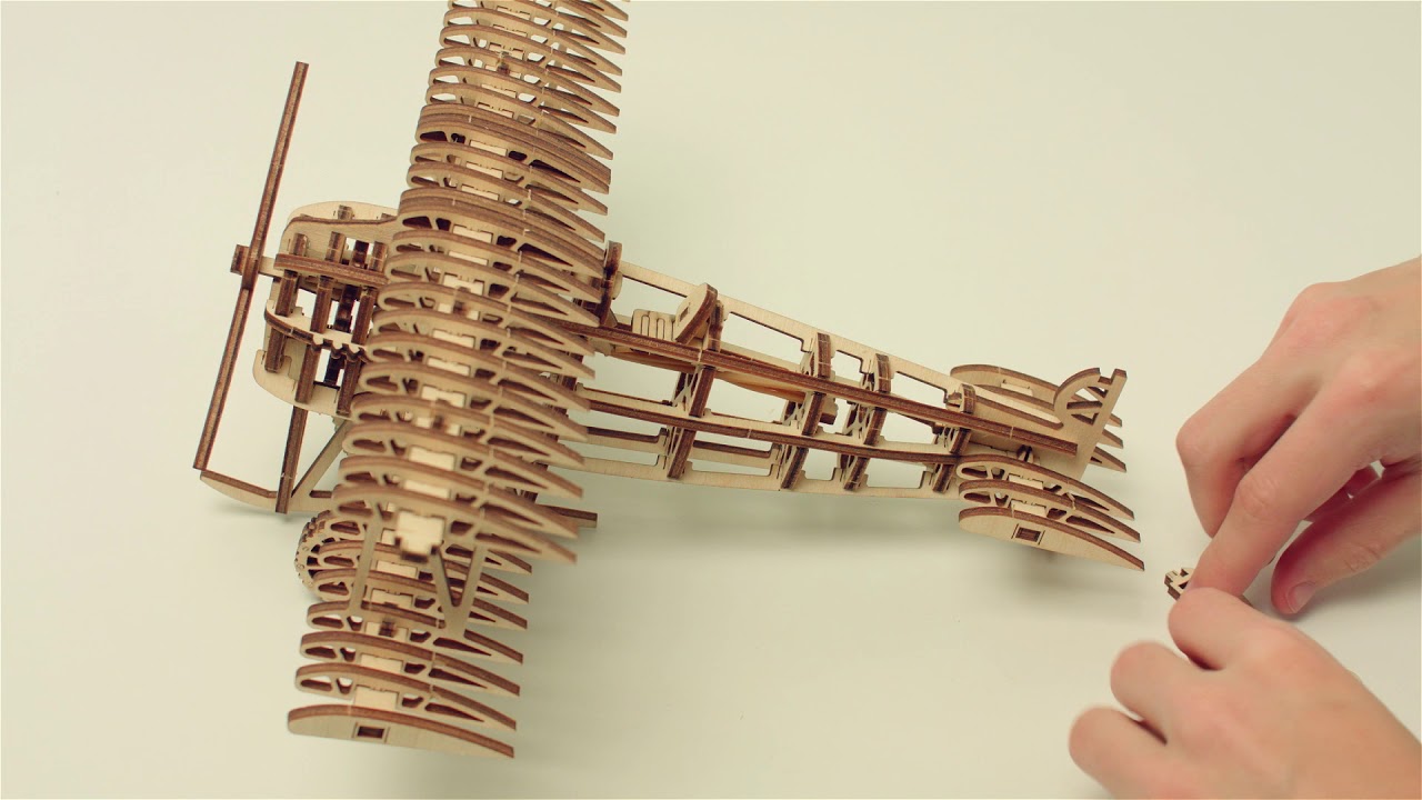 "Unboxing Plane" - Wood Trick wooden mechanical model - YouTube
