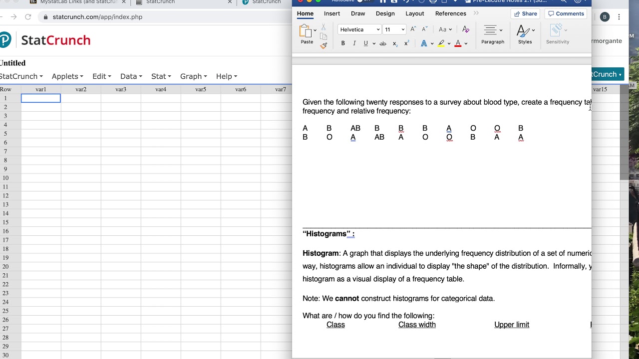Frequency Table In StatCrunch YouTube Frequency Table In StatCrunch YouTube