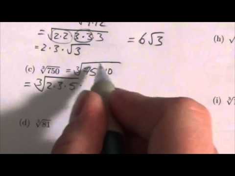 Math 10C Exp and Rad SA#29 a to f - YouTube