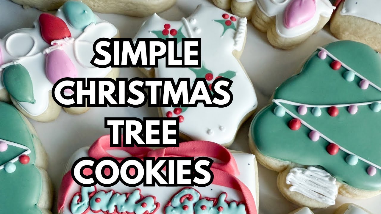 Simple Christmas Tree Cookie Ideas ~ Step-by-Step Sugar Cookie Tutorial ...