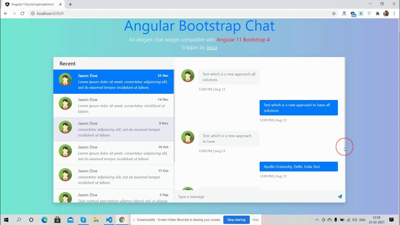 Angular 11 Bootstrap 4 Chat Widget - YouTube
