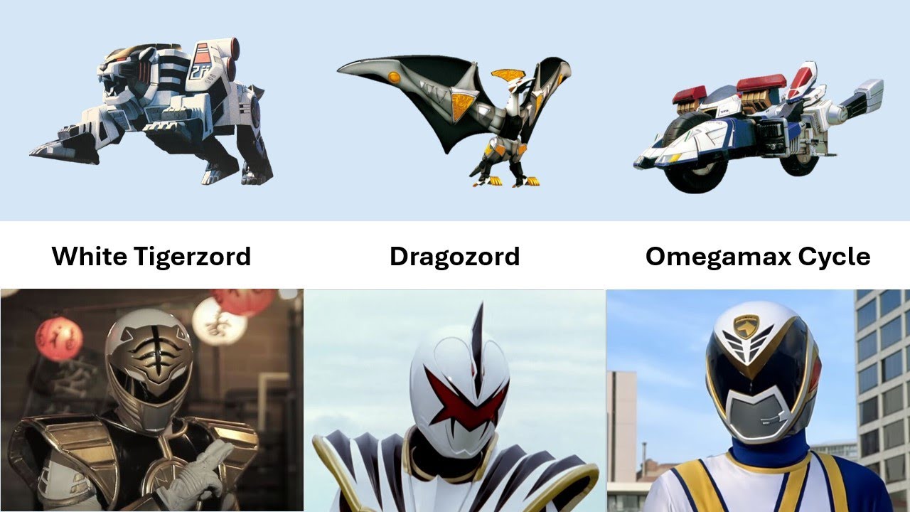 All White Rangers and Their Zords | Power Rangers Legacy - YouTube