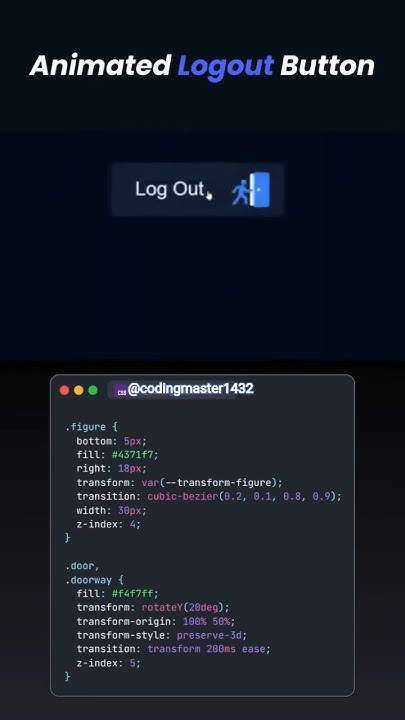 Animated Logout Button #javascript #programming #hires #engineering #iitbombay #css #python # ...