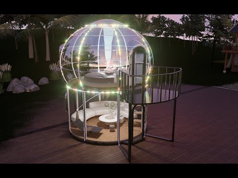 Unique Loft Design Polycarbonate Glamping Dome - Skycamp - YouTube