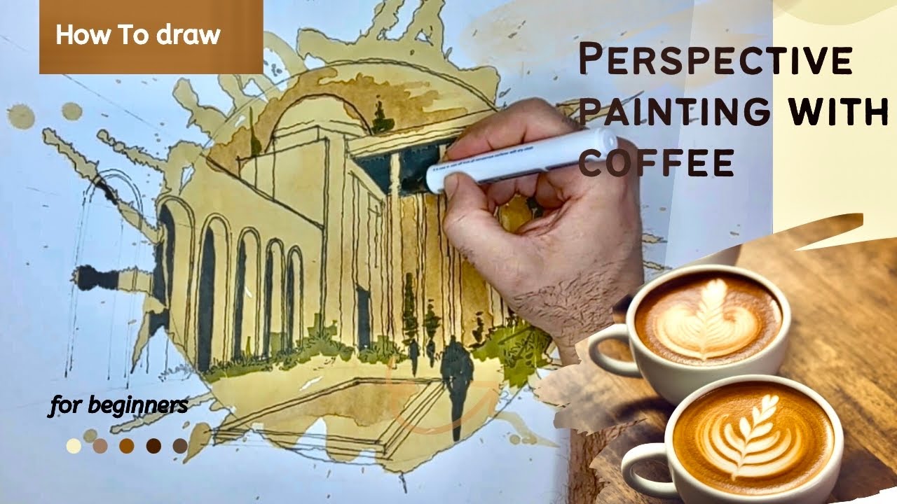 How to Paint a Perspective Drawing with Coffee | Easy Art Tutorial ...