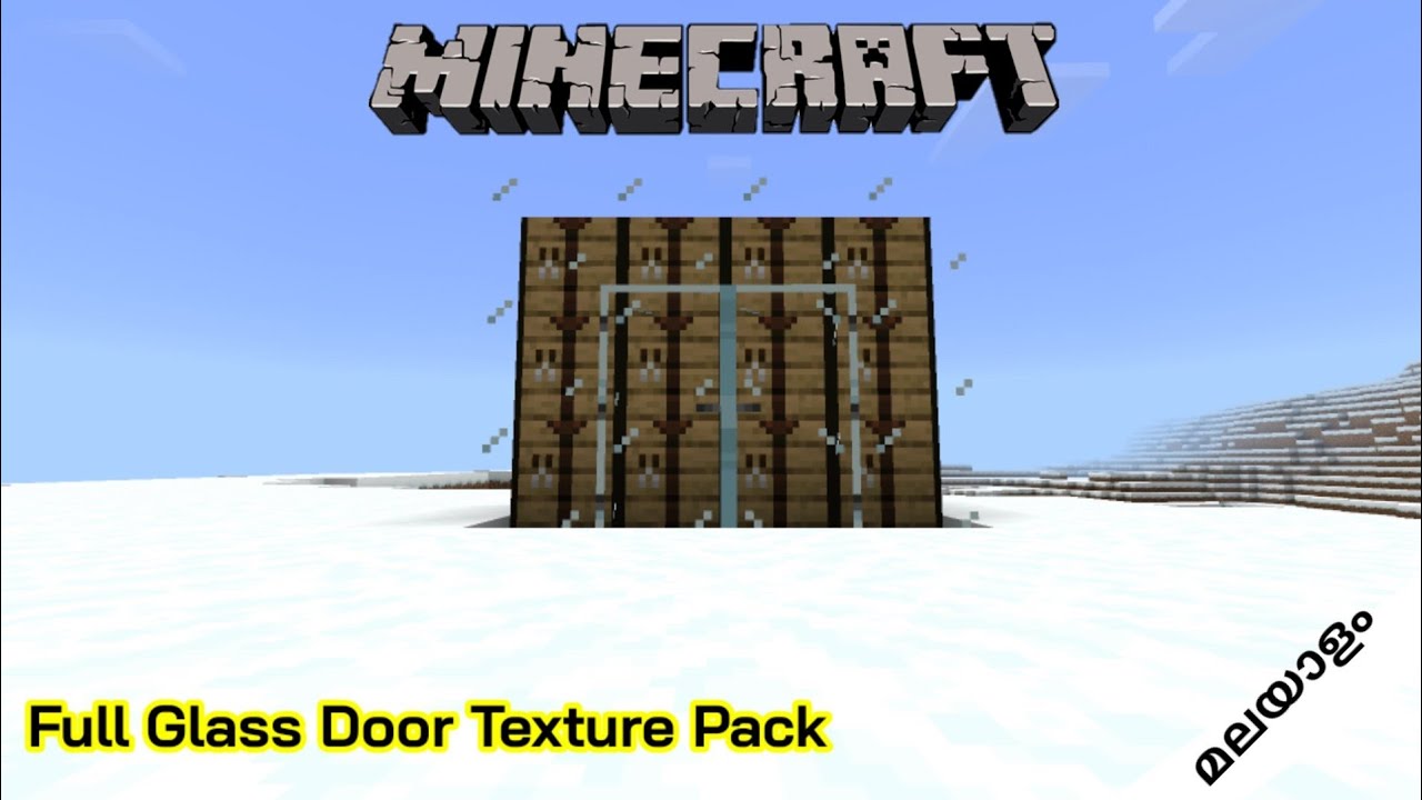 Minecraft PE/BE|Glass Door Texture Pack|1.18+|Malayalam|MD ROX Gaming ...