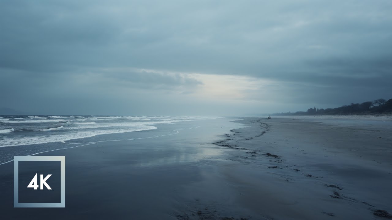 Rainy Ocean Walk at Hilton Head Island - Soothing Ocean Sounds ASMR