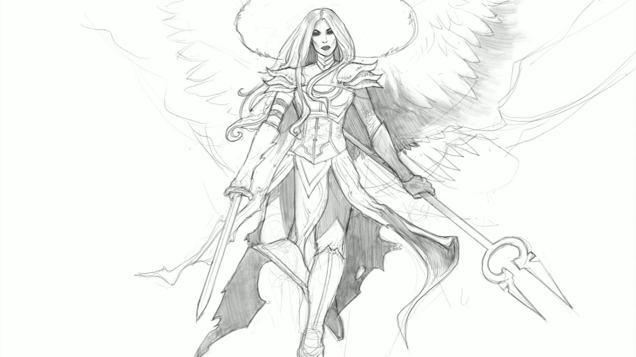 Avacyn, Angel of Hope speed drawing! - YouTube